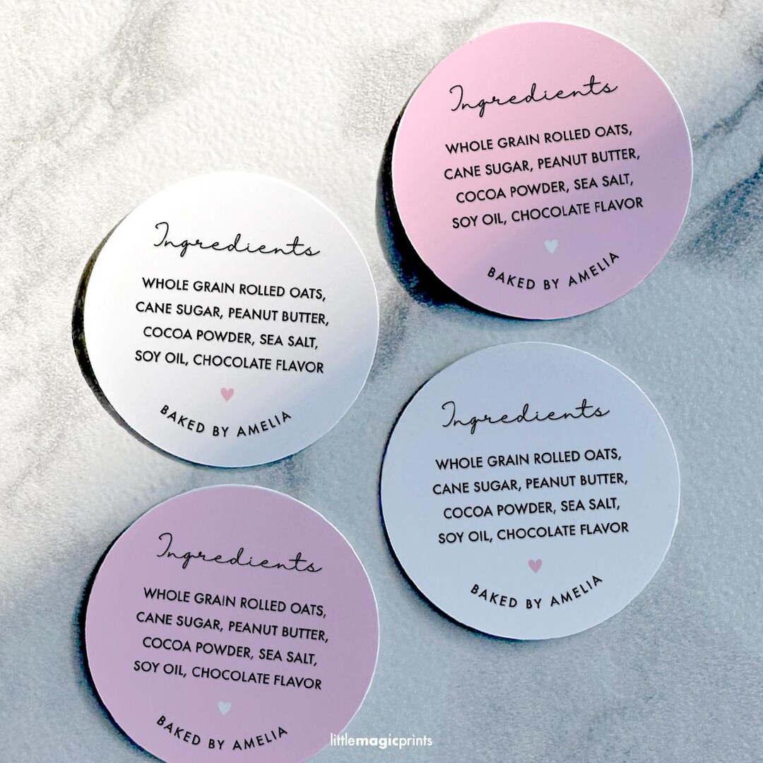 Custom Ingredients Sticker Labels | Allergy Information, Food Labels ...