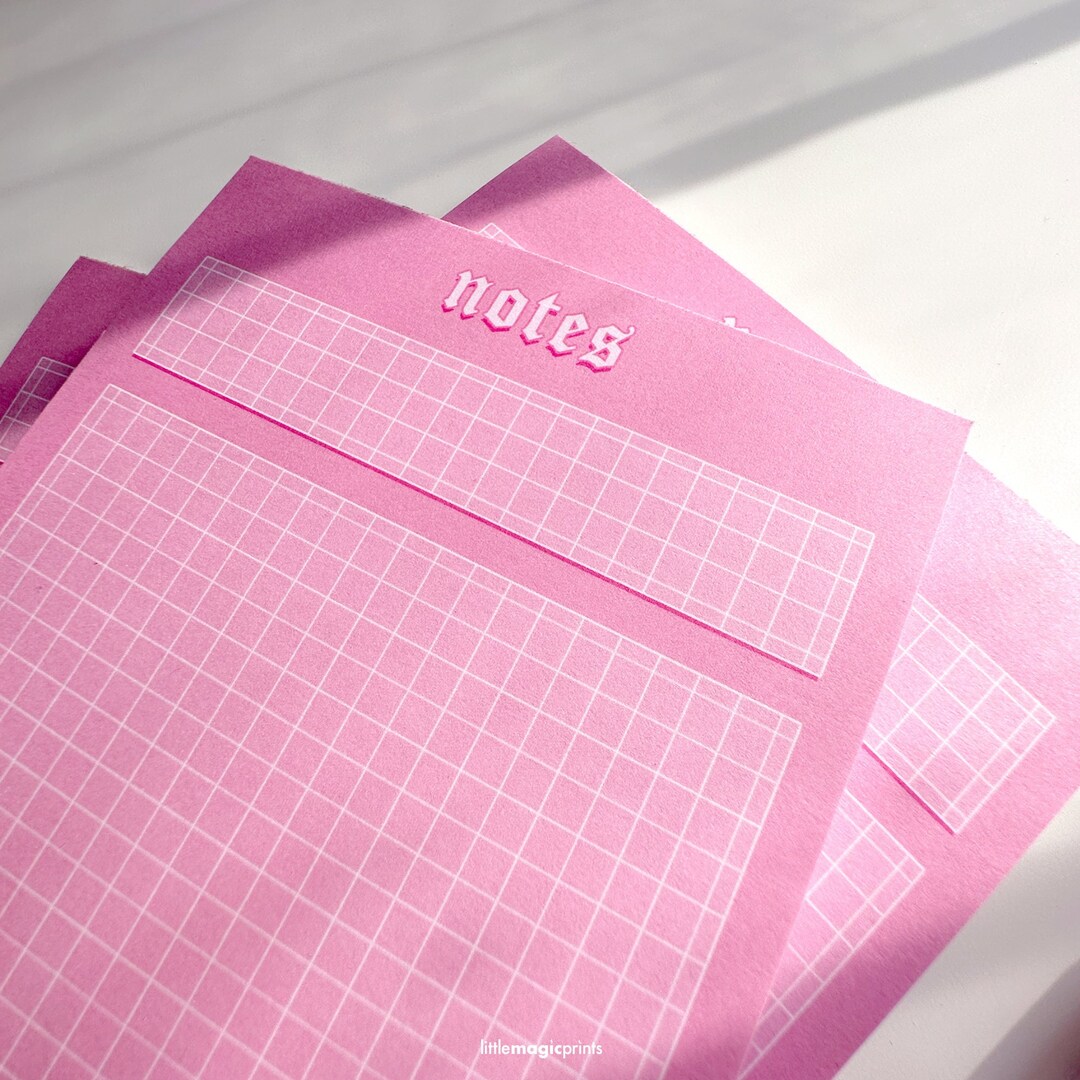 Pink Notepad, Cute Notepad, Pink Aesthetic Notepad, Notes Planner Pad ...