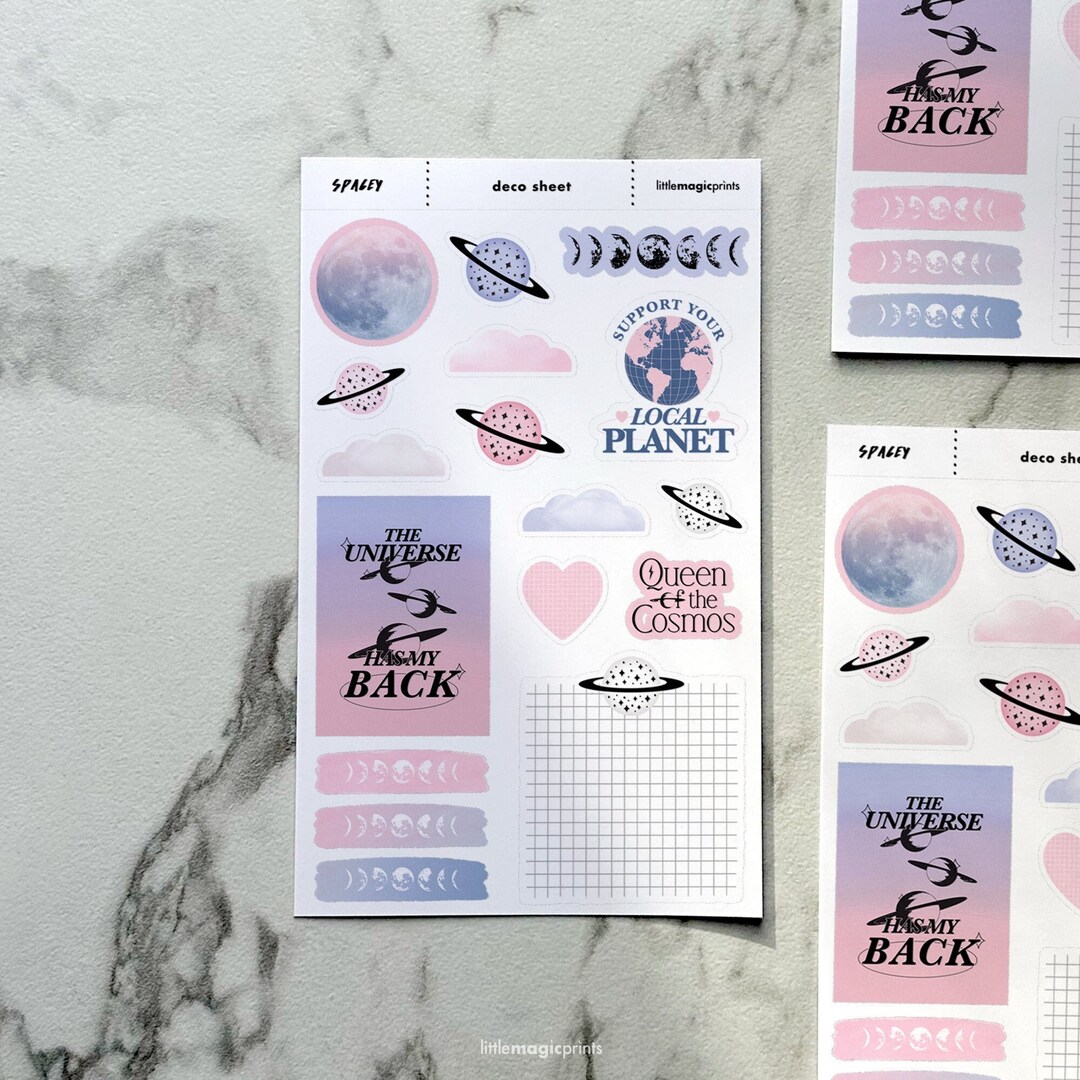 Space Stickers, Moon Stickers, Aesthetic Stickers, Decorative Stickers ...