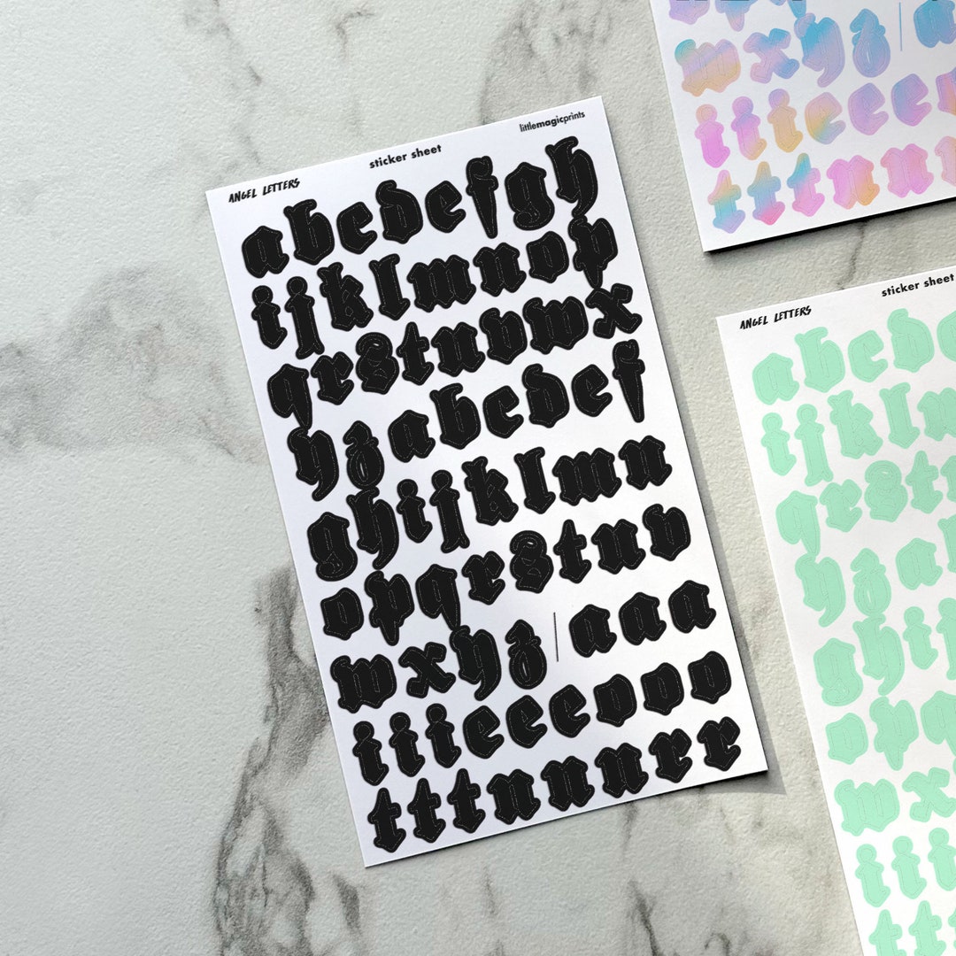 Letter Stickers, Aesthetic Stickers, Gothic Letters, Journaling ...