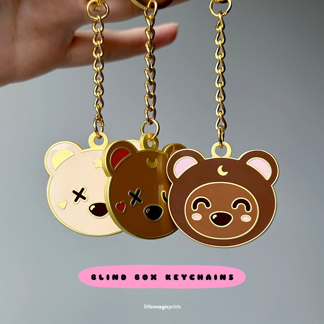 Bear Bag Charm Keychain, Blind Box Mystery Bear Keychain, Kawaii Bear ...