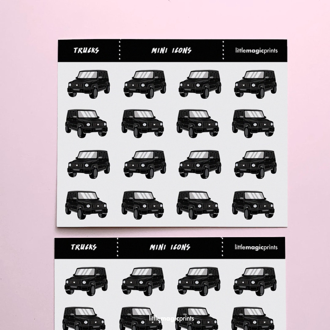 Mini Car Stickers, Truck Stickers, Icon Planner Stickers, Journaling ...