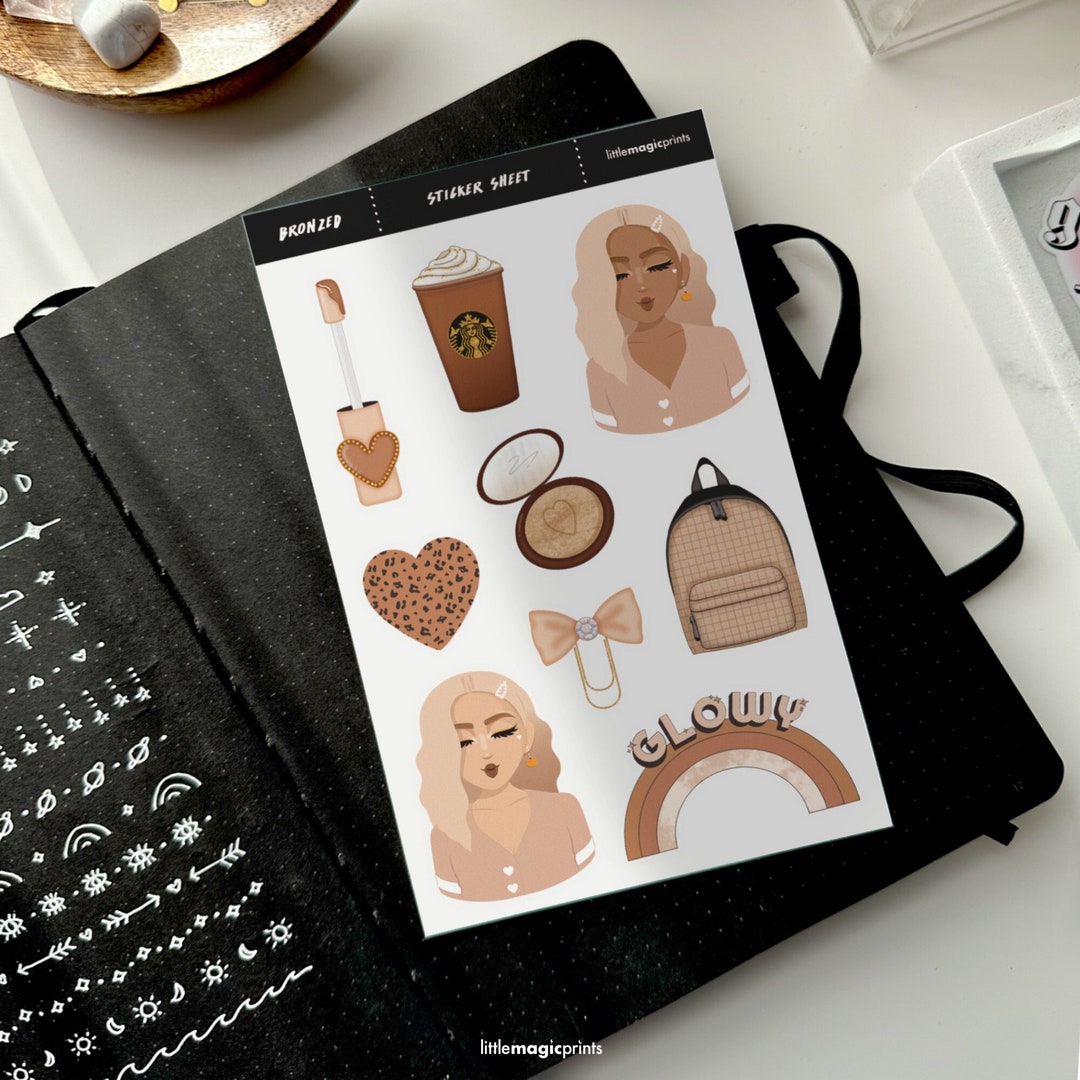 Brown Stickers Nude Stickers Makeup Stickers Girly Beige - Etsy
