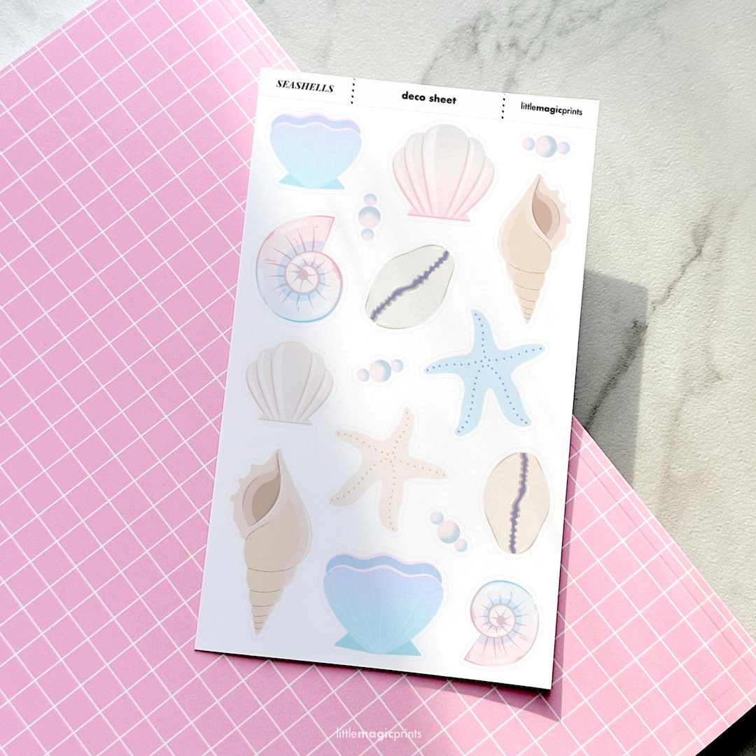 Aesthetic Journaling Stickers, Seashell Stickers, Summer Beach Stickers ...