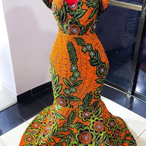 Burnt Orange African Dress - Etsy