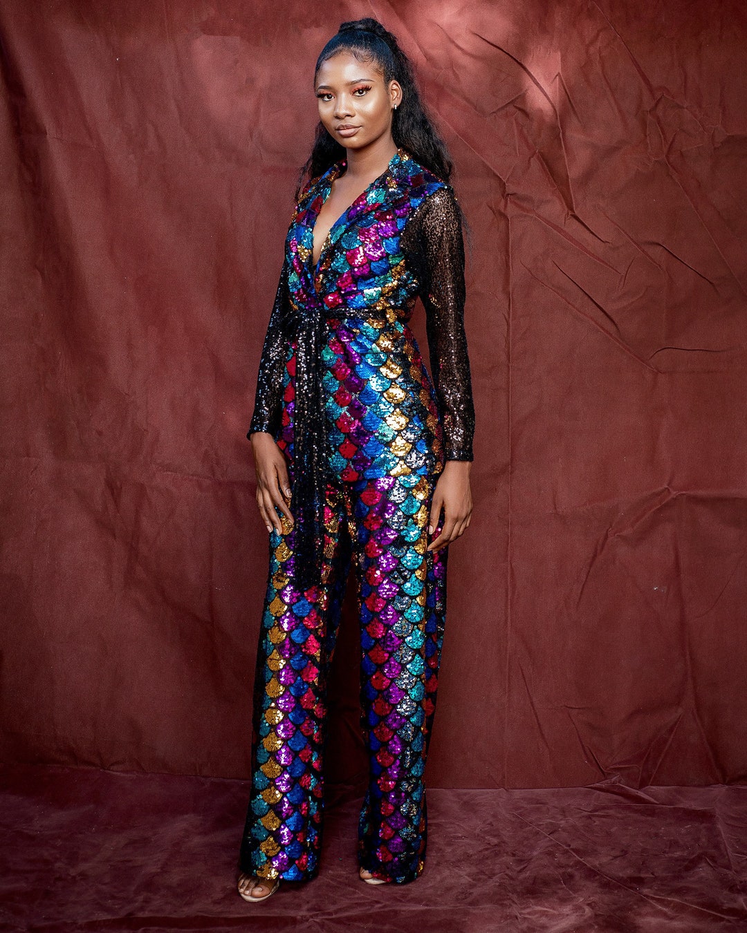 Classy Colourful Sequin Women’s Suit, Women Party Suits, Women Classy ...