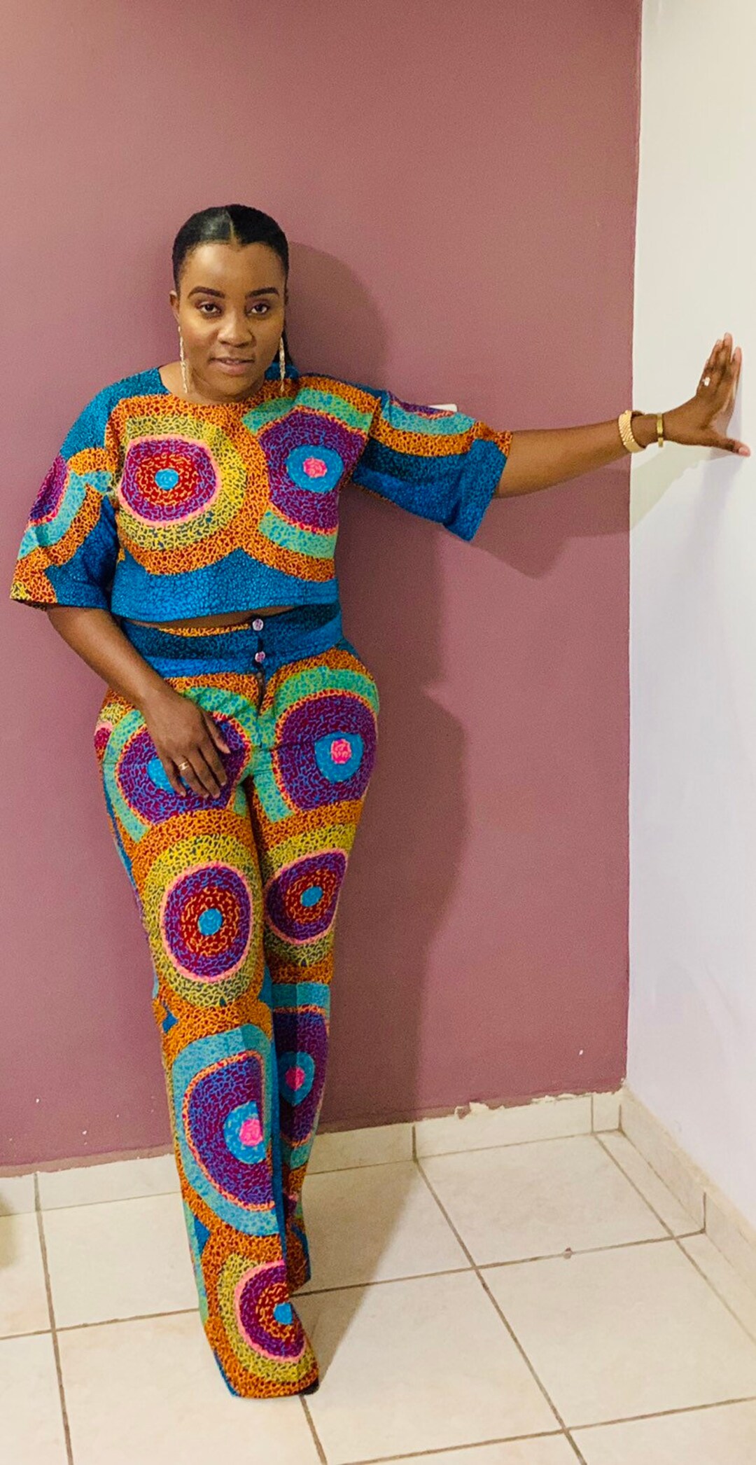 African Crop Top and Pants, Ankara Co-ord Set, African Print Trouser ...