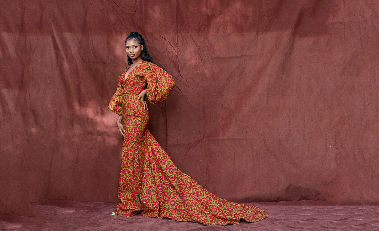 Red African Wedding and Party Dress Multicolor African Dress - Etsy