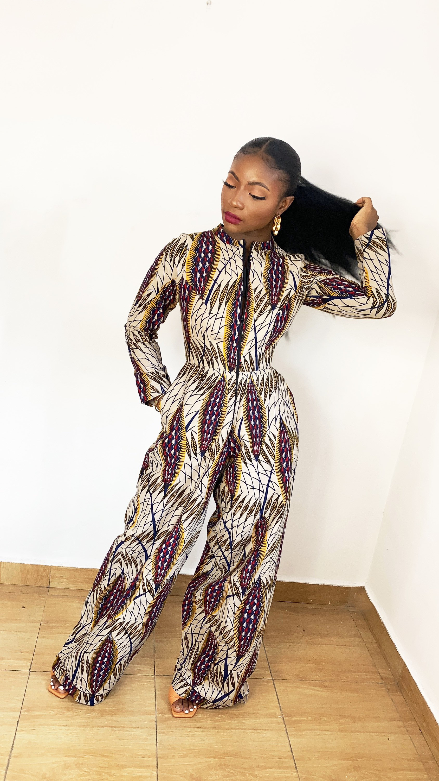 Wakanda Classy Modest African Long Sleeve Jumpsuit,sexy African Jumpsuits,wide Leg African ...