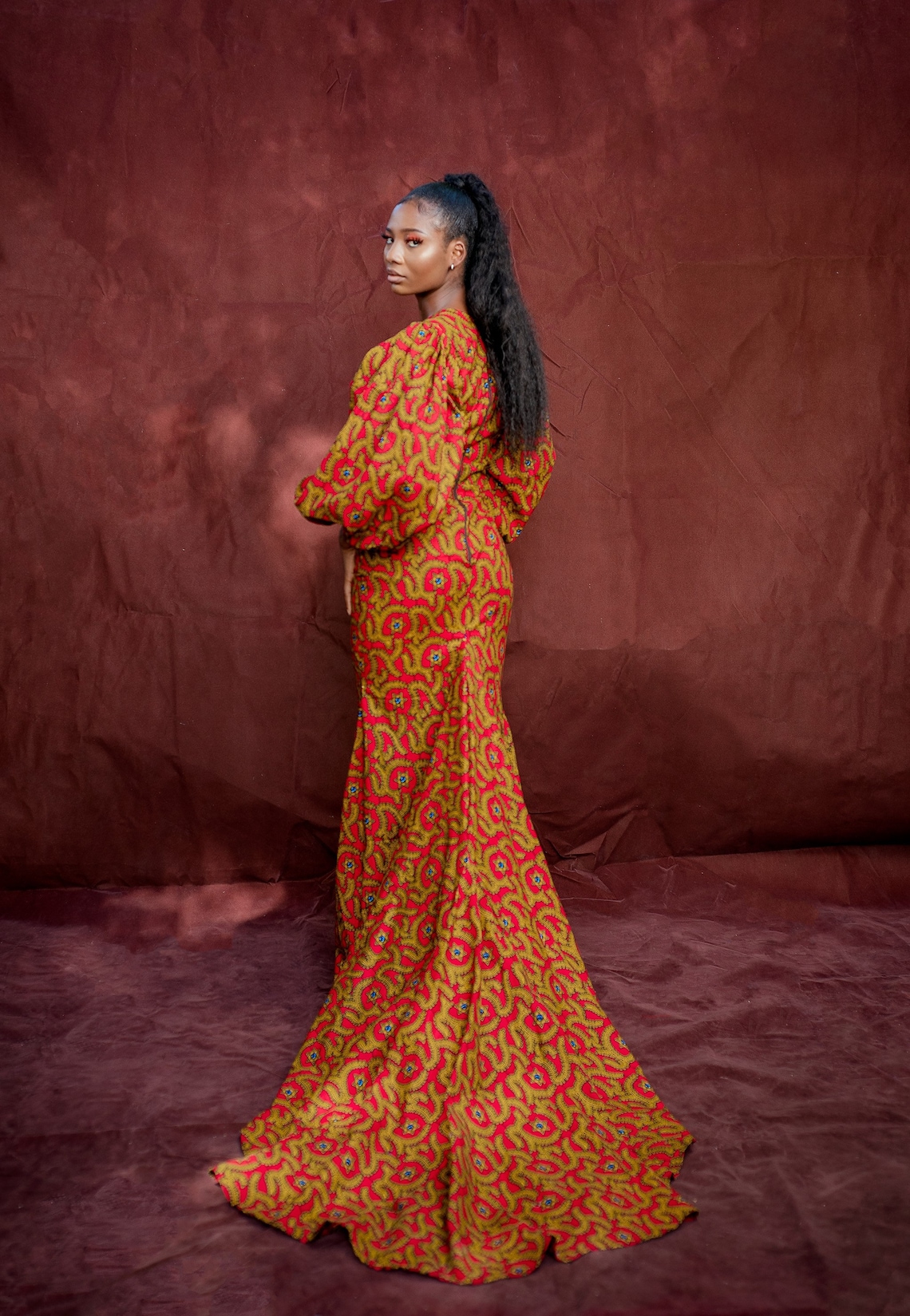 Red African Wedding and Party Dress Multicolor African Dress - Etsy