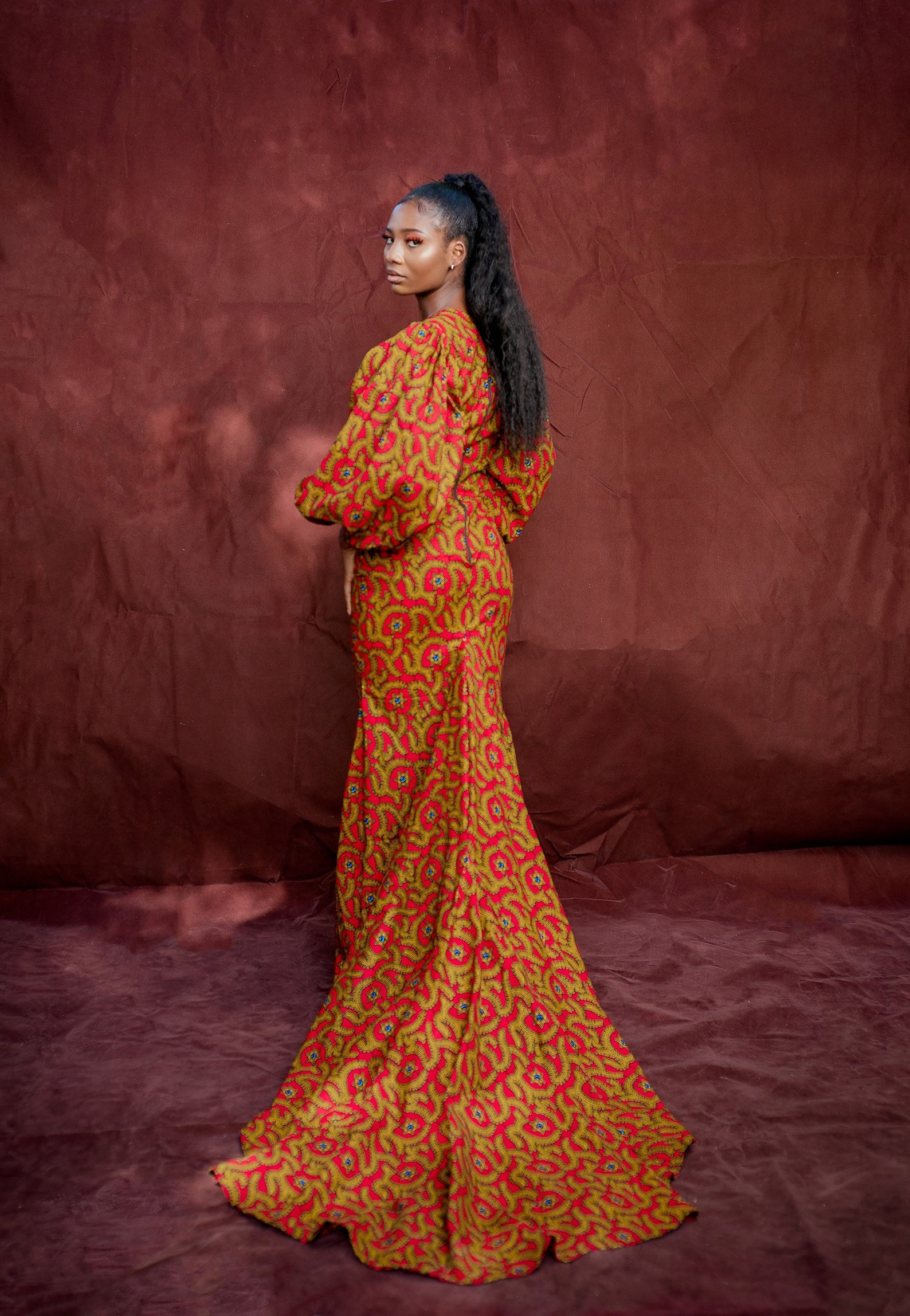 Red African Wedding and Party Dress Multicolor African Dress - Etsy