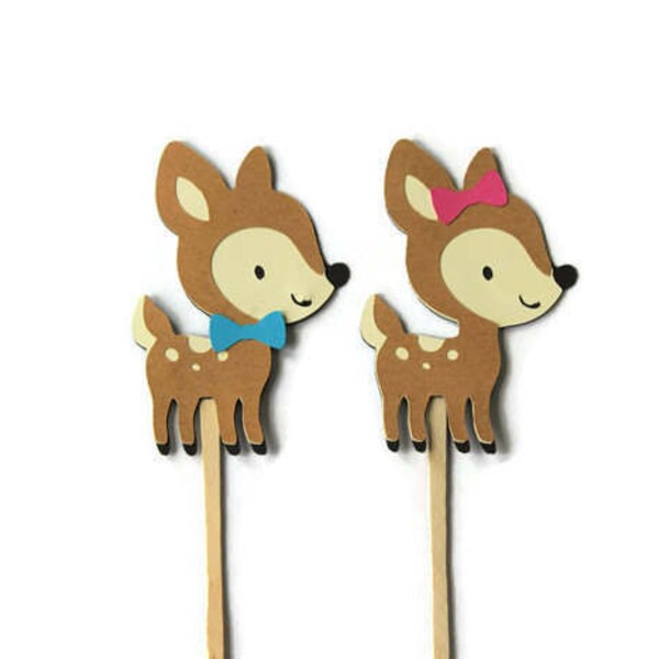 Deer Cupcake Toppers - Etsy