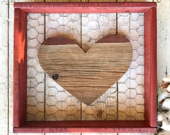 Red heart wood | Etsy