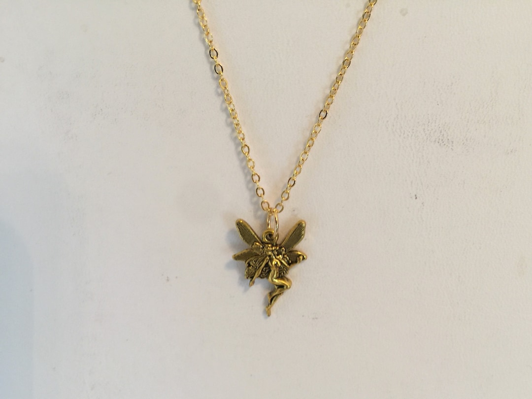 Magic Fairy Tinkerbell Gold Tone Pendant Necklace 18" - Etsy
