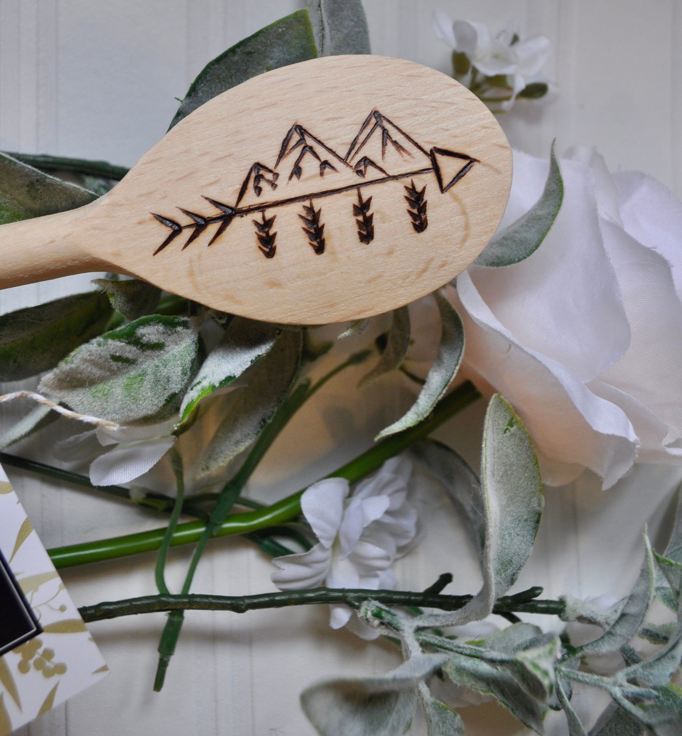 Wood Burned Cooking Spoon in Outdoor Arrow | Etsy