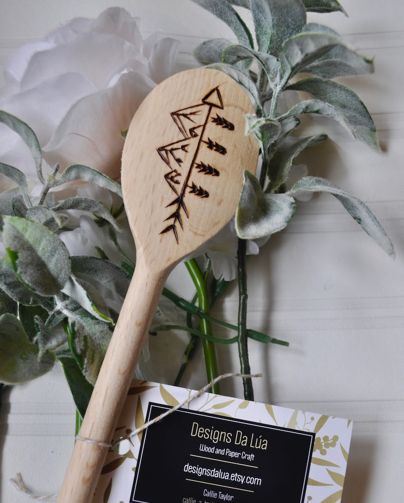 Wood Burned Cooking Spoon in Outdoor Arrow | Etsy
