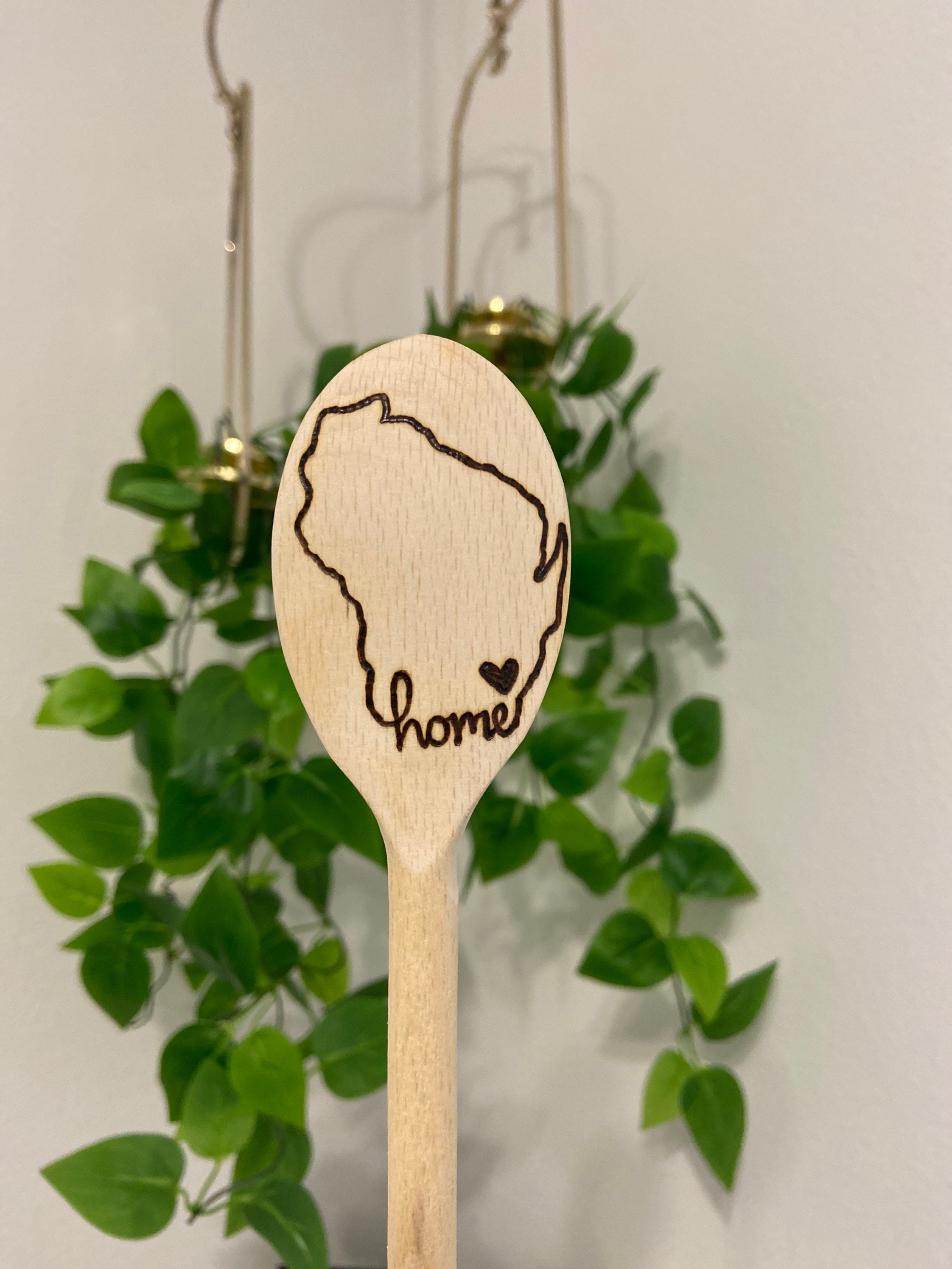 Wood Burned Cooking Spoon in Custom State - Etsy