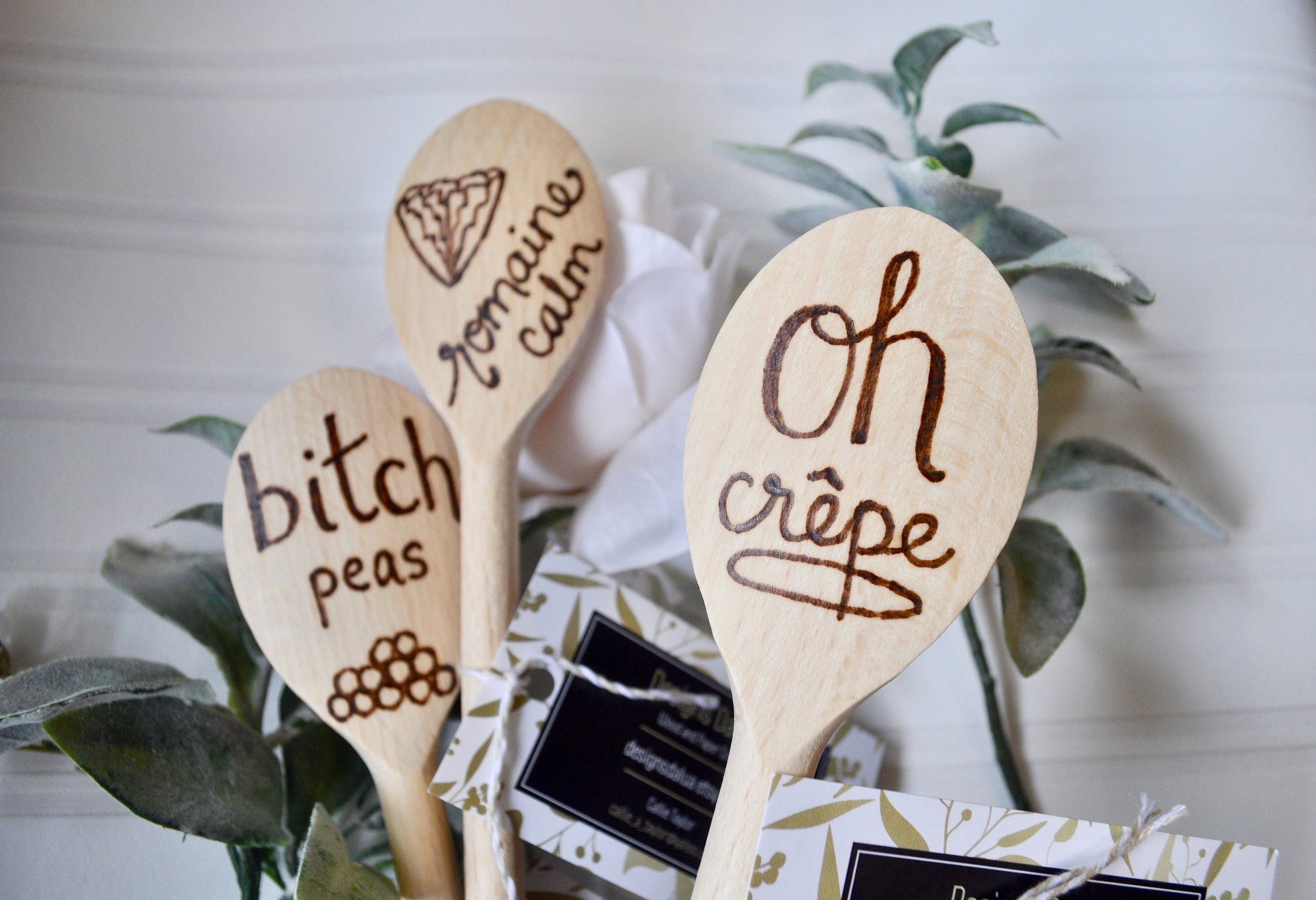 Wood Burned Sassy Cooking Spoon With Food Puns: Set of 3 | Etsy