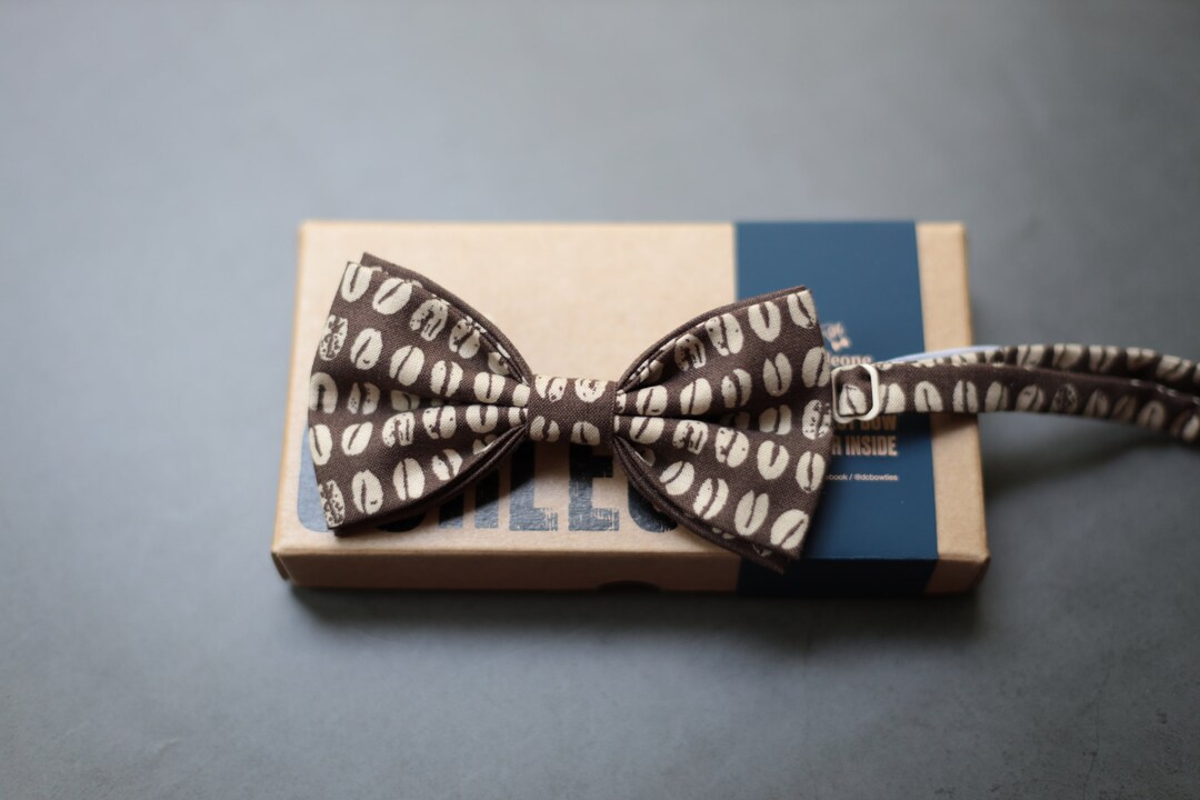 Coffee Lover Bow Tie, Coffee Beans Bow Tie, Barista Bow Tie, Brown Bow ...
