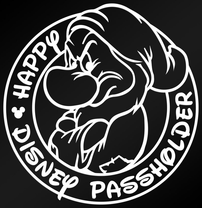 Disney Decal Disney Passholder Decal Grumpy Dwarf Decal - Etsy