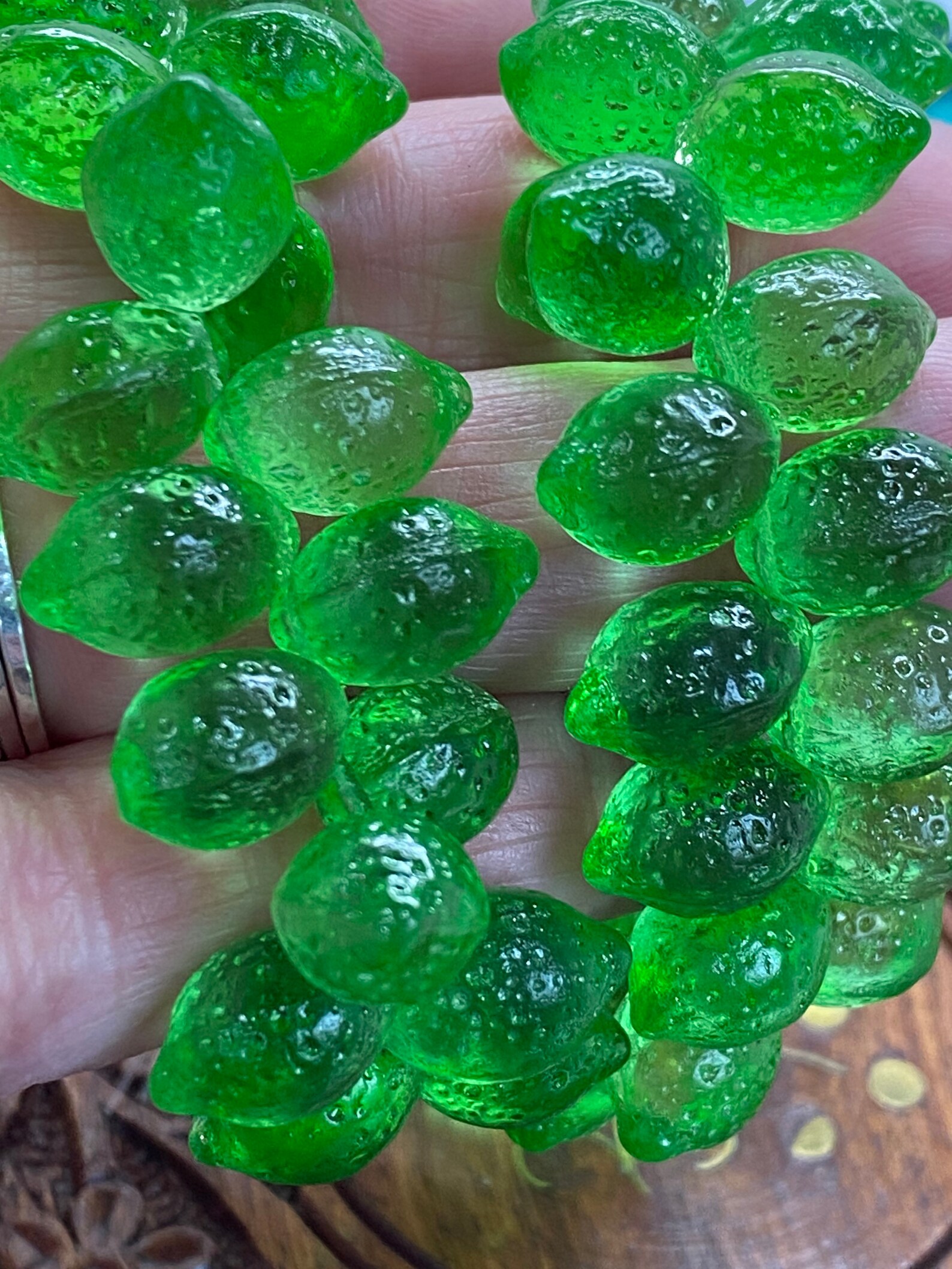 Amazing Glowy Green Matte Czech Glass Lime Lemon Citris Fruit - Etsy UK