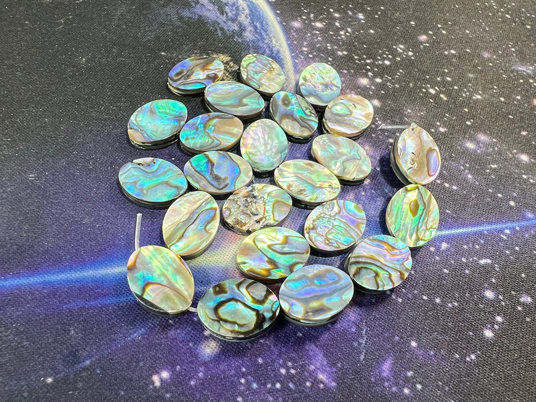 Natural Blue Green Abalone Shell Beads Oval 12mm - Abalone Shell Beads ...