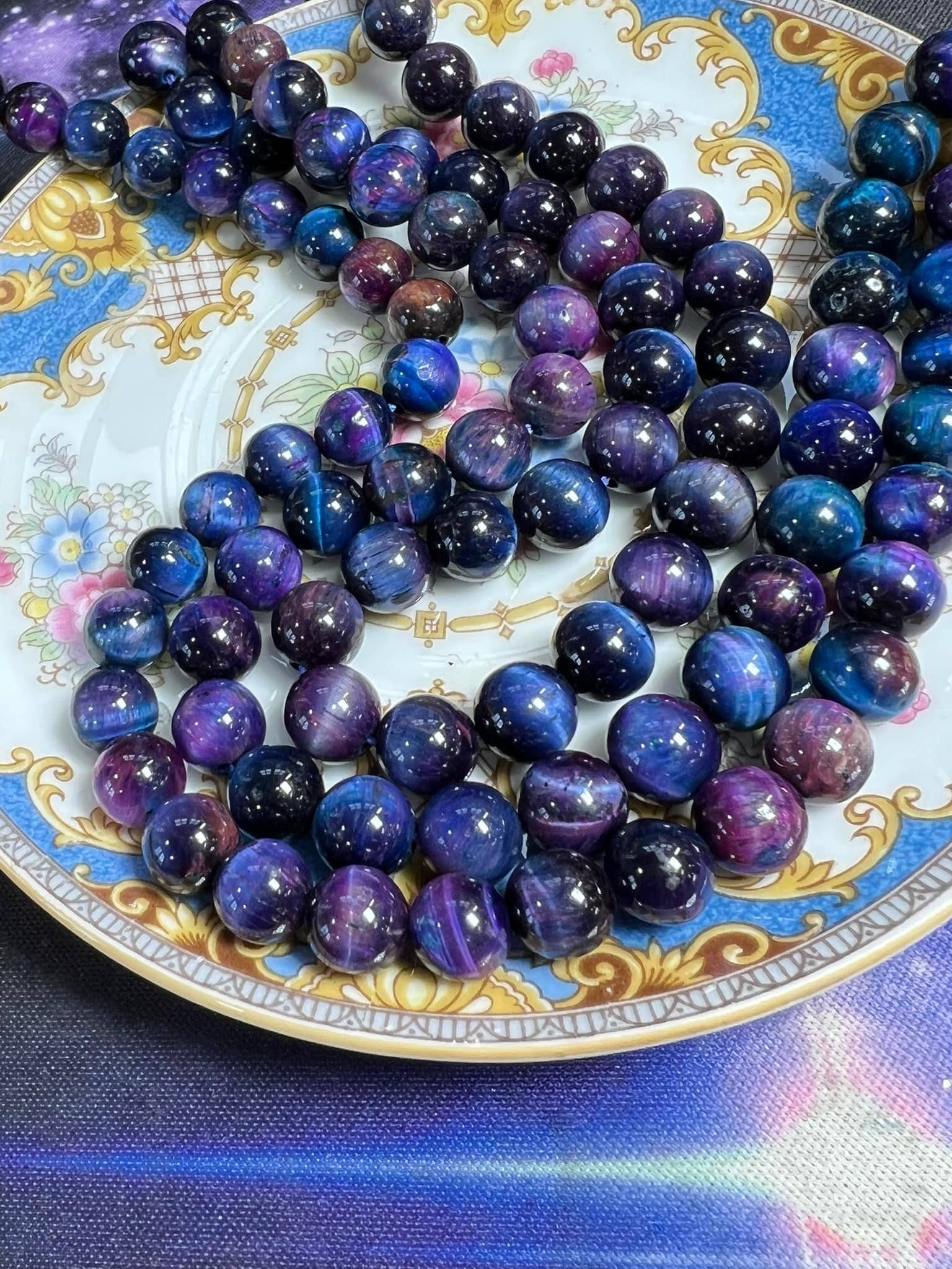 Blueberry Purple Blue Tigers Eye Rounds 8mm Choose Quantity - Etsy