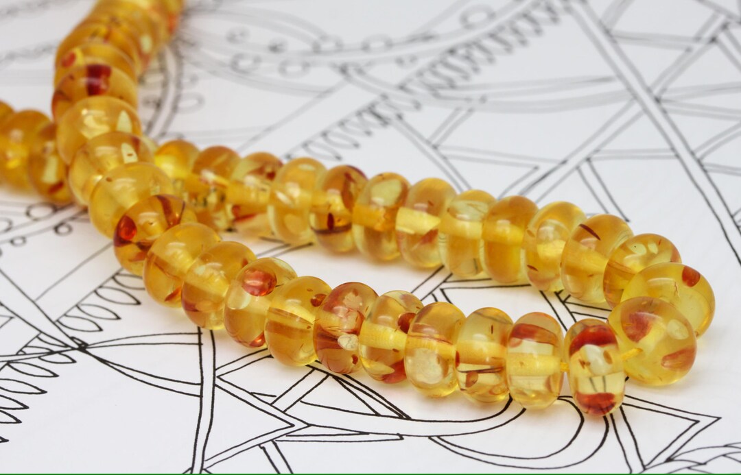 4 X Resin Amber Rondelle Beads 10 X 5 Golden Amber Beads Amber Disc ...