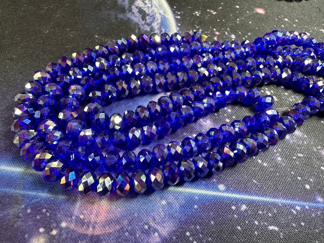 Deep Bright Greek Blue Translucent Faceted Lightly Titanium Rainbow ...