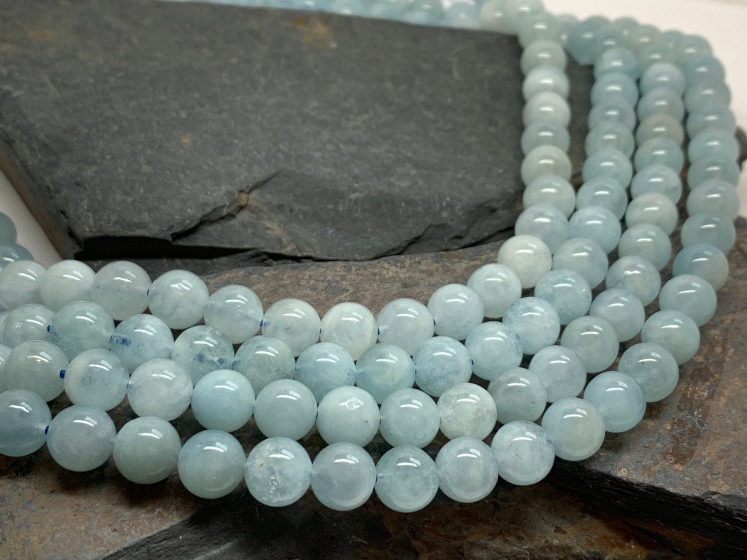 Natural Rustic Blue Round Aquamarine Beads / 8 Mm Approx/ Soft - Etsy