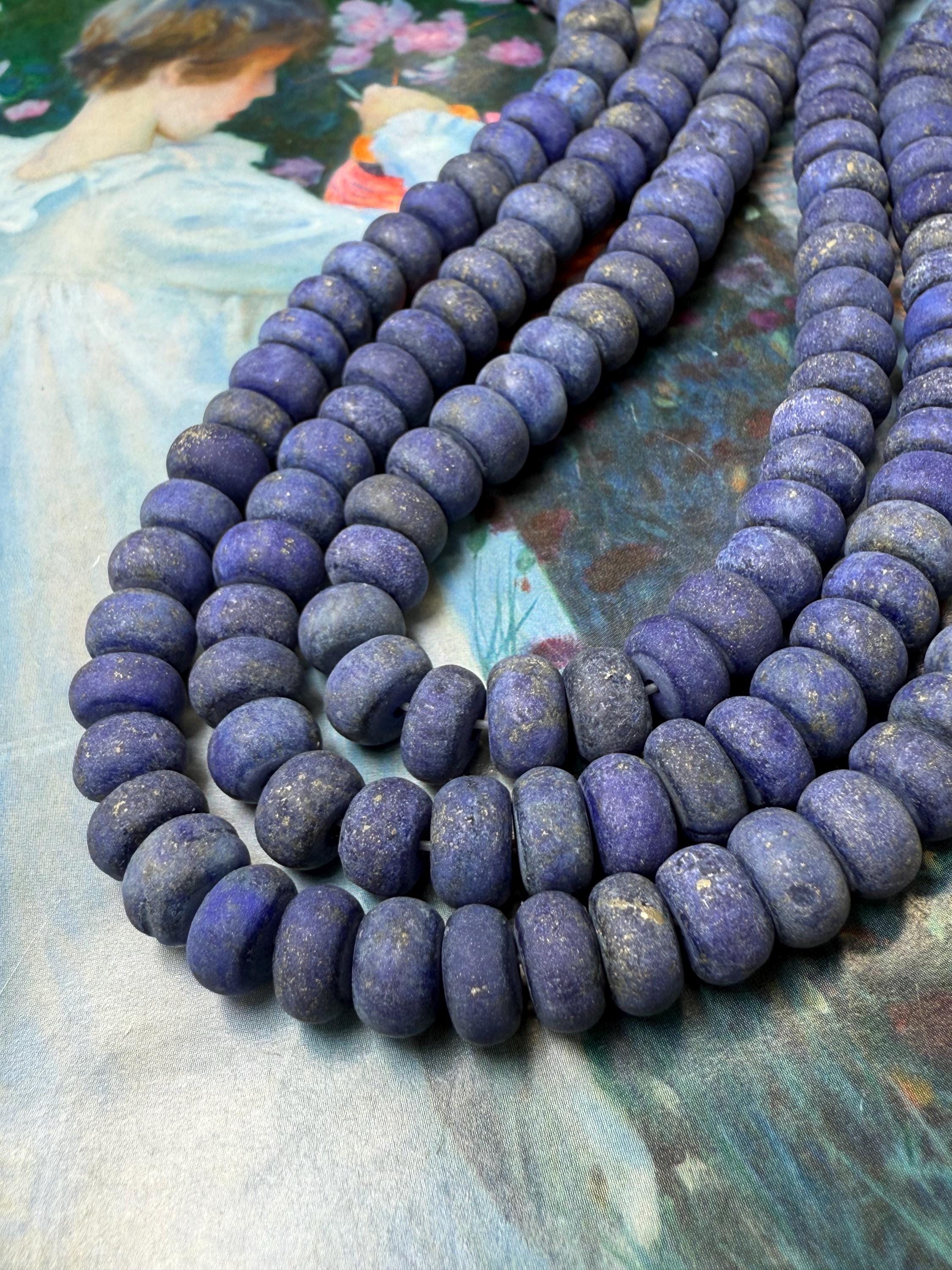 Lapis Lazuli Frost MAT Matte Smooth Natural Round Rondelle Beads 8mm ...