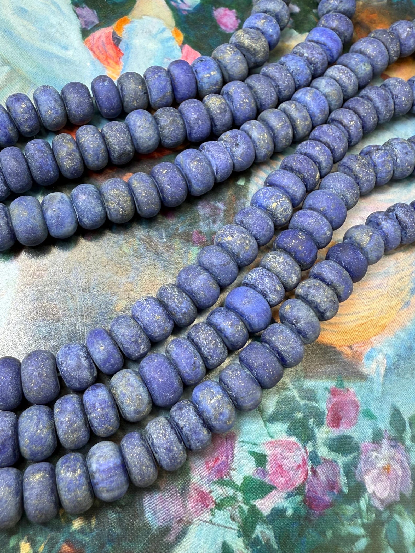 Lapis Lazuli Frost MAT Matte Smooth Natural Round Rondelle Beads 8mm ...