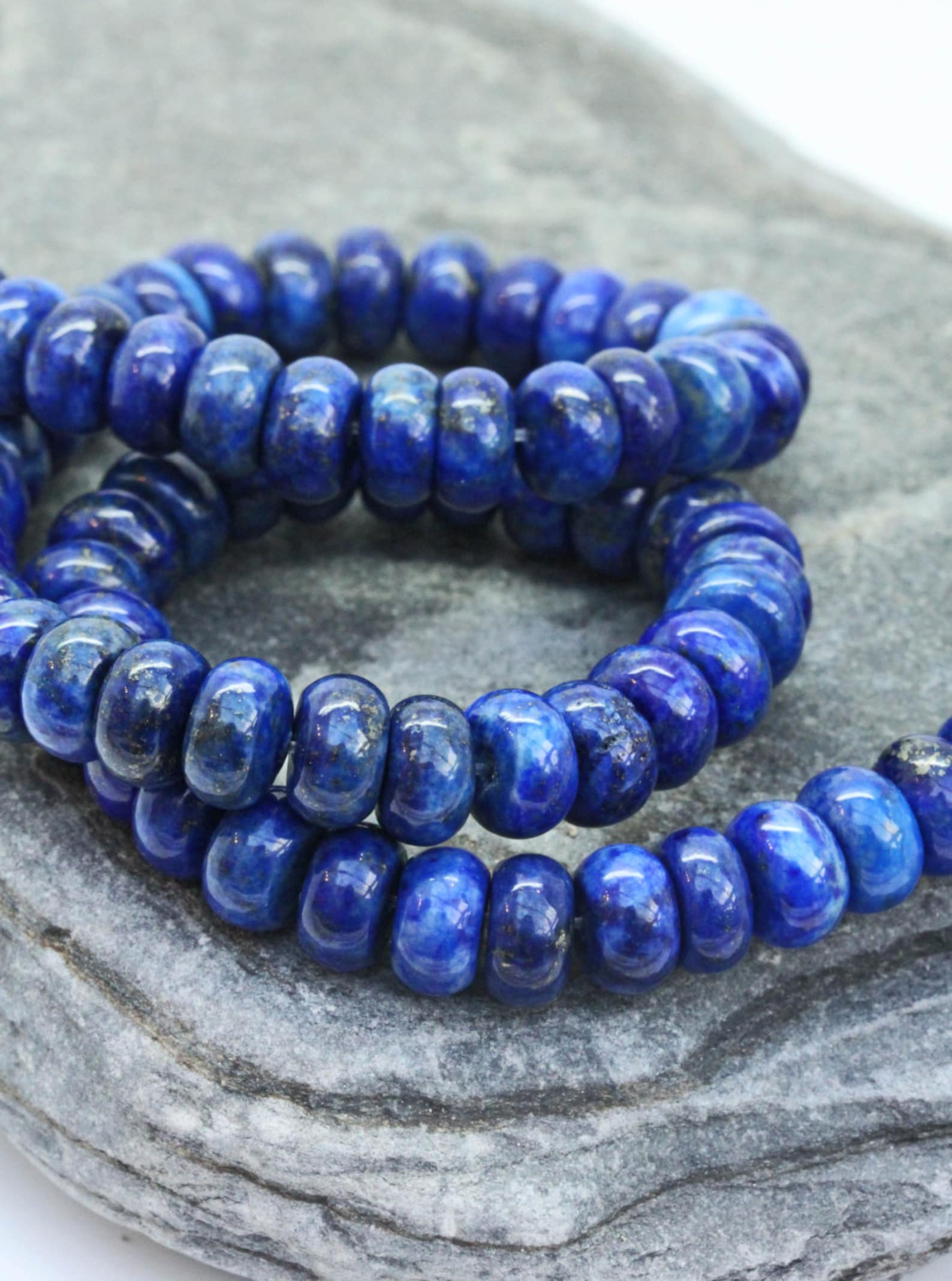 AAA Lapis Lazuli Smooth Round Rondelle Beads 8 x 4 mm / Lapis | Etsy