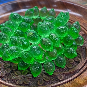 Amazing Glowy Green Matte Czech Glass Lime Lemon Citris Fruit Beads 14 ...