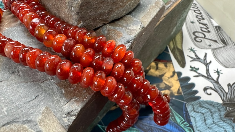 Carnelian Smooth Rondelles 8 X 4 Mm / TOP Quality Carnelian Beads ...