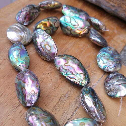 Natural Blue Green Abalone Oval Double Sided Shell Beads 15 - Etsy