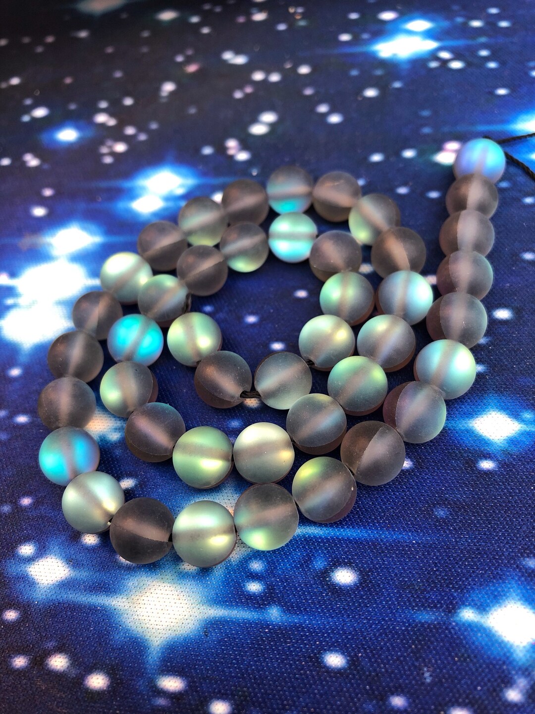 Two Tone Grey Blue Two Tone Mermaid Glass Crystal Beads / Rainbow Glass ...
