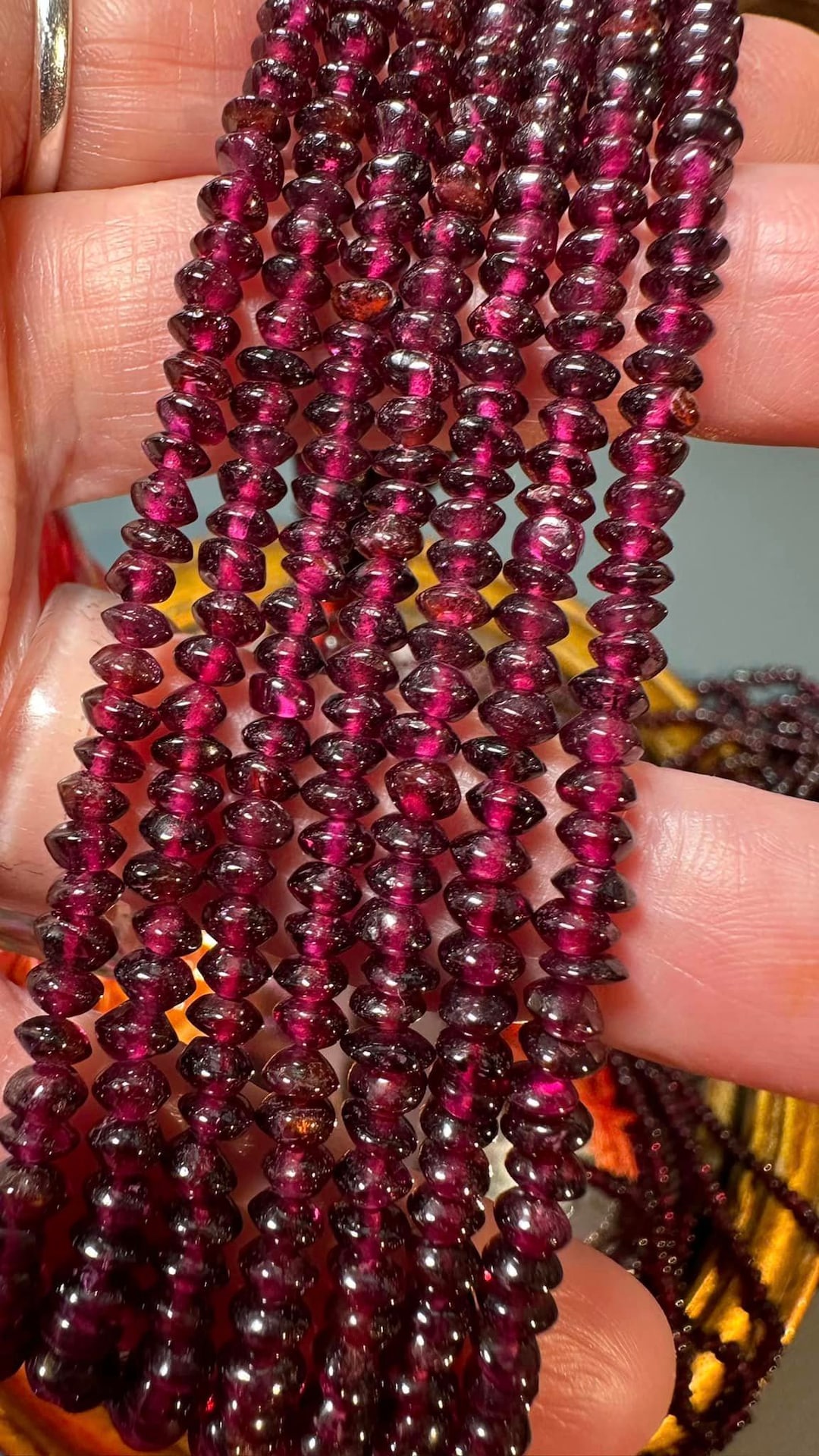 Rustic Garnet Disc Rondelles 5mm Approx Handcut Uneven / Rondelle Beads ...