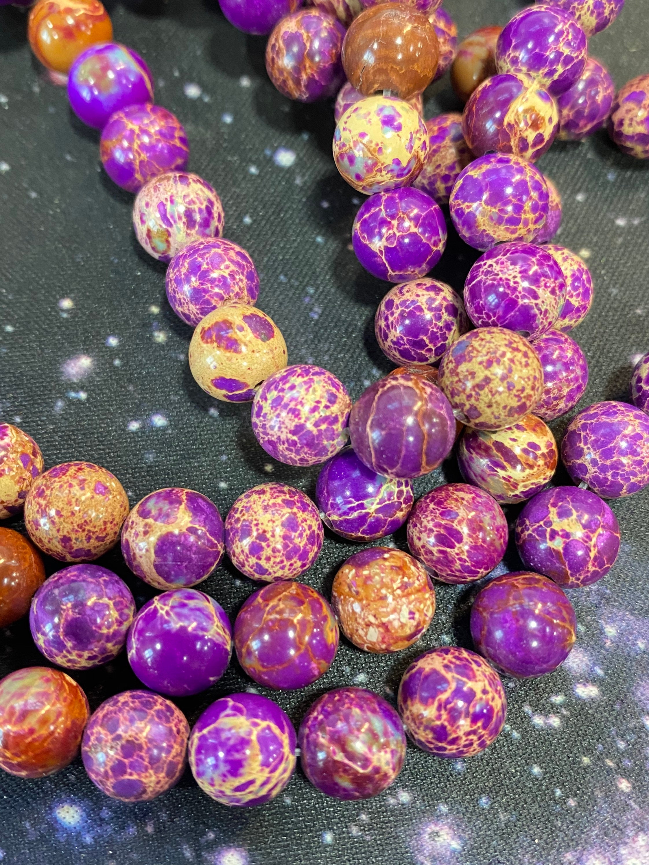 Imperial Sediment Purple Jasper Round Beads / Jasper Gemstone Beads ...