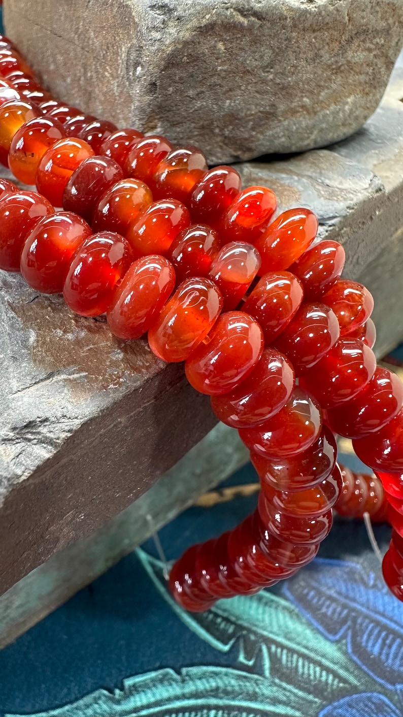 Carnelian Smooth Rondelles 8 X 4 Mm / TOP Quality Carnelian Beads ...