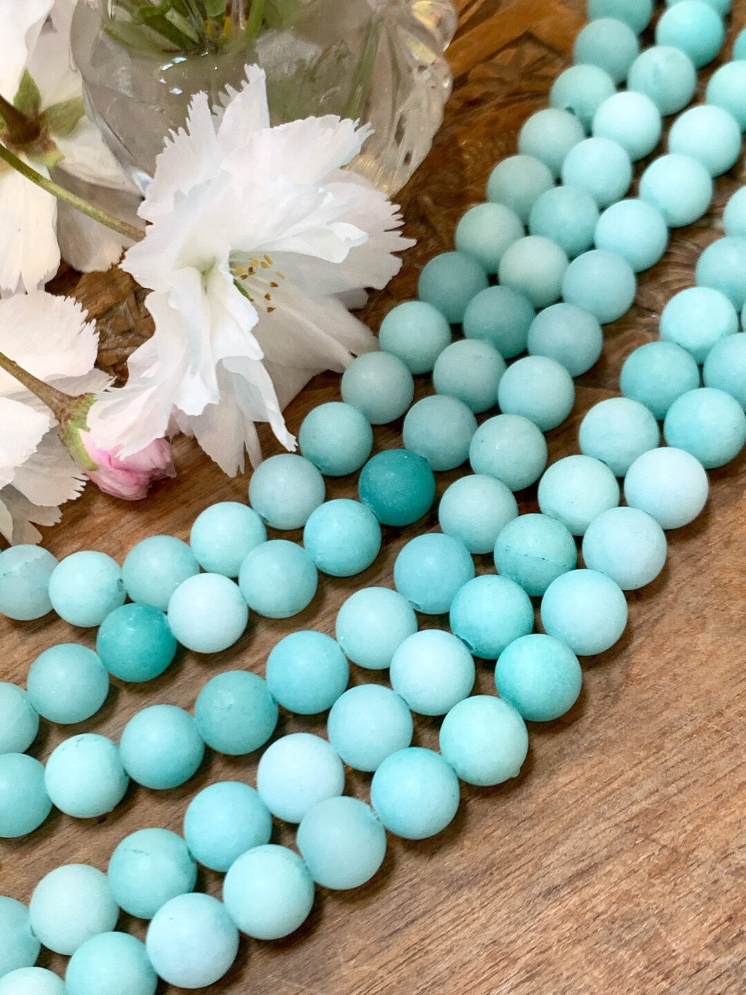 Beautiful Matte Blue Quartz Round Beads 8 Mm// Gemstone Beads / Earring ...
