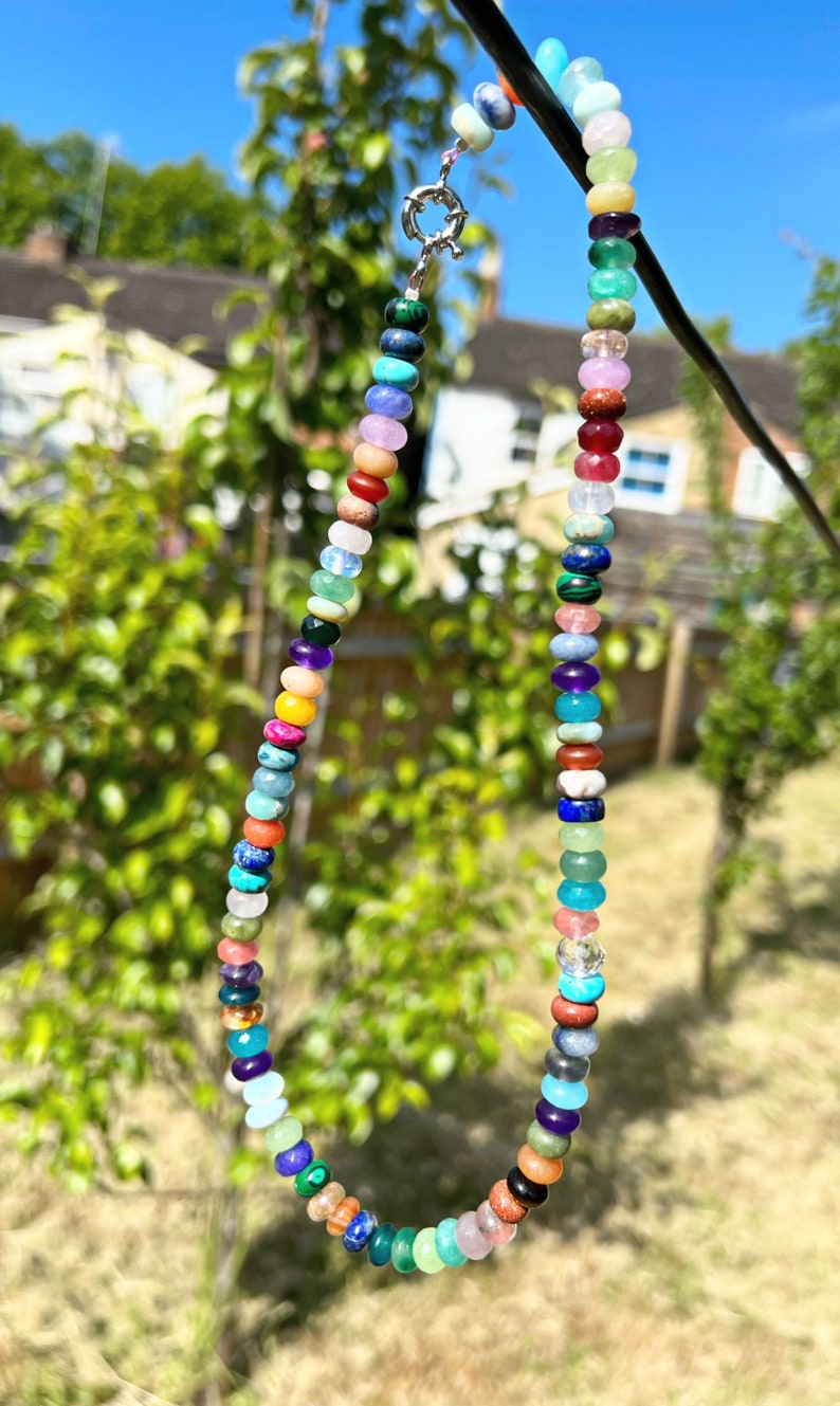 Custom Smartie Sweet Rainbow Multi Gemstone Beaded Necklace - Etsy