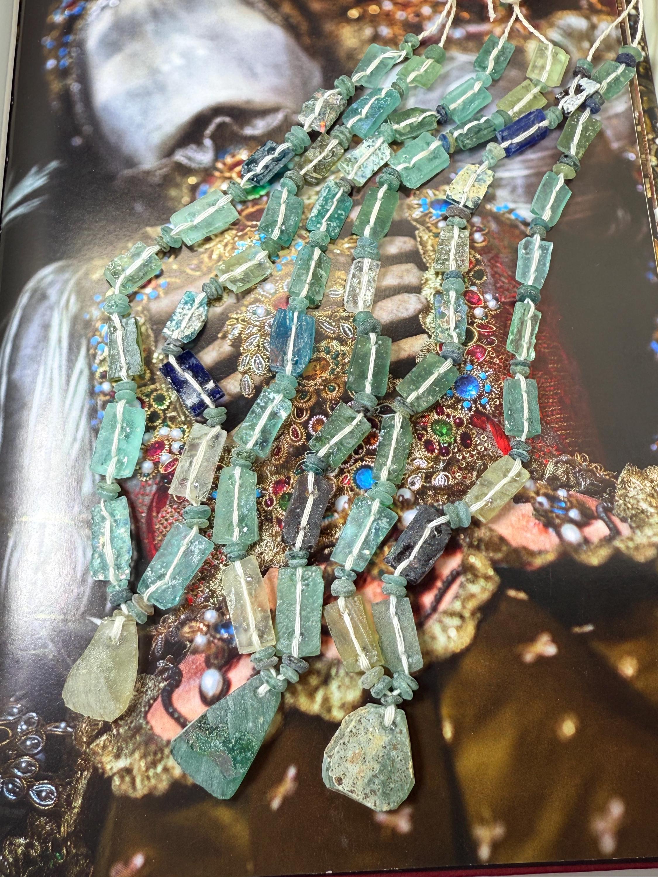Roman Glass Flat Slab Rectangle Blue Aqua Green Natural Patina Aged ...