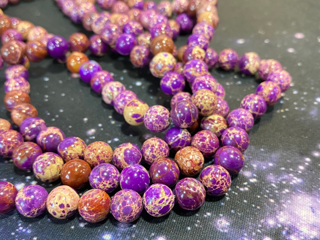 Imperial Sediment Purple Jasper Round Beads / Jasper Gemstone Beads ...