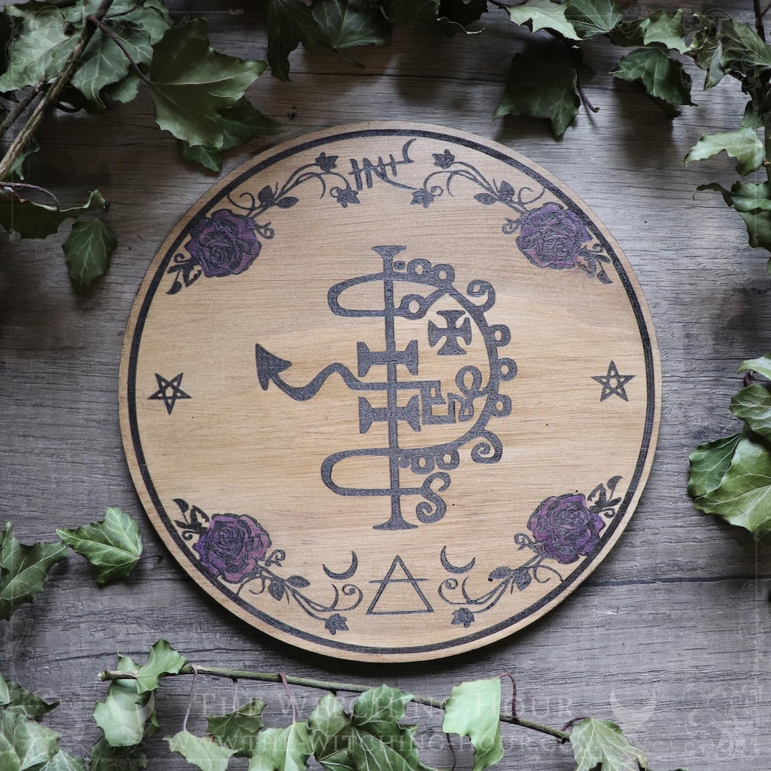 Sigil of Asmoday Altar Ornament Engraved Varnished and Painted Wood ...