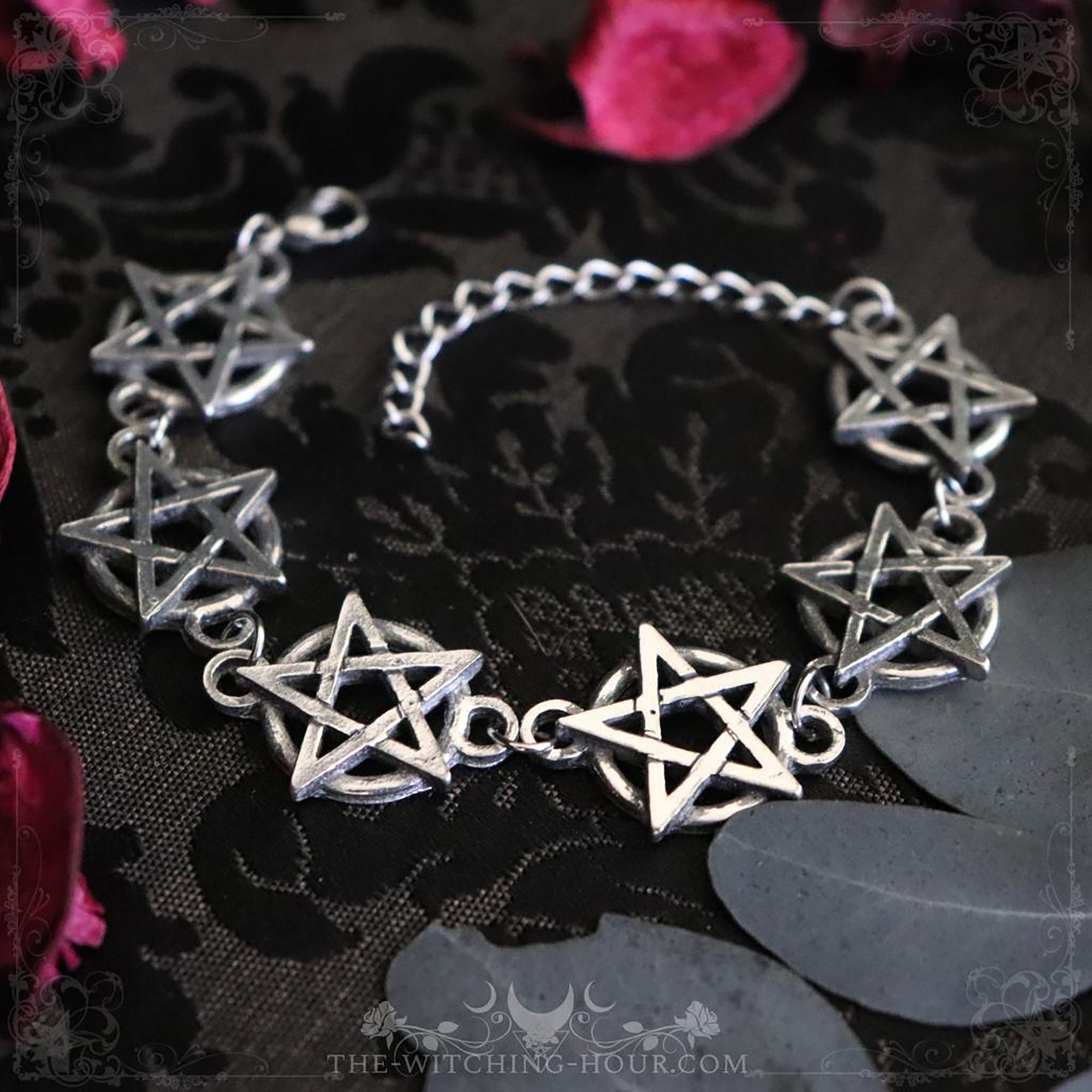 Bracelets Pentagrams / Pentacles Gothic Pagan Jewel in Fine - Etsy Hong ...