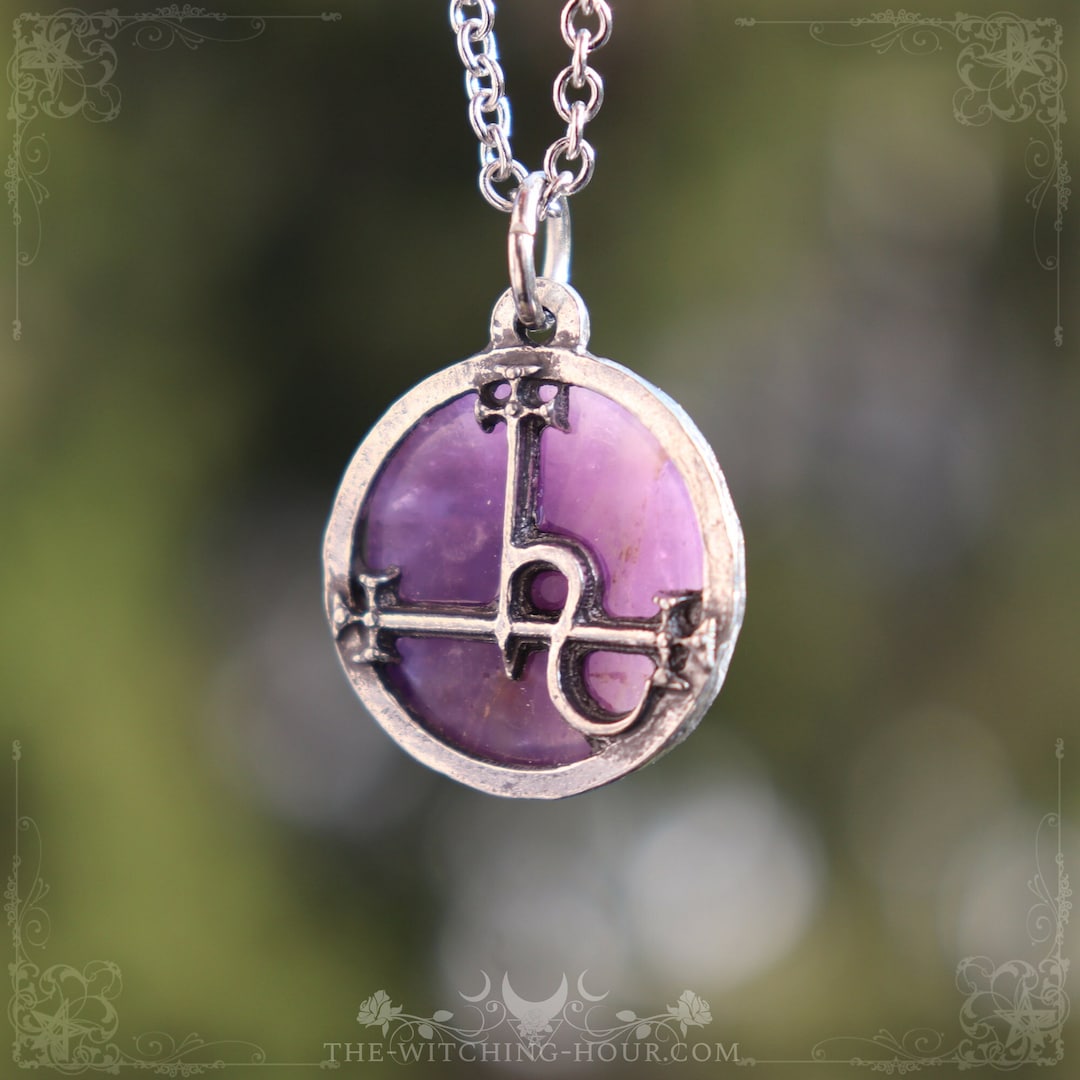 Seal of Lilith Necklace With Natural Amethyst, Handmade Lilith's Sigil ...