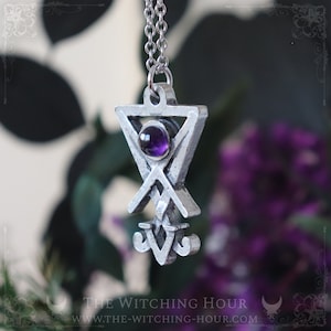 Lucifer Sigil Necklace With Amethyst, Handmade Luciferian Jewelry, Seal ...