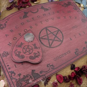 Red Wooden Ouija Board Adorned With Cats and Victorian Ornaments ...