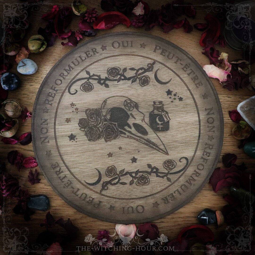 Pendulum Board With Crow Skull, Handmade From Wood, Made for Divination ...